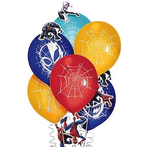 Webbed Wonder Spider-man Balloon Kit, Set of 6, Super Hero Party ...