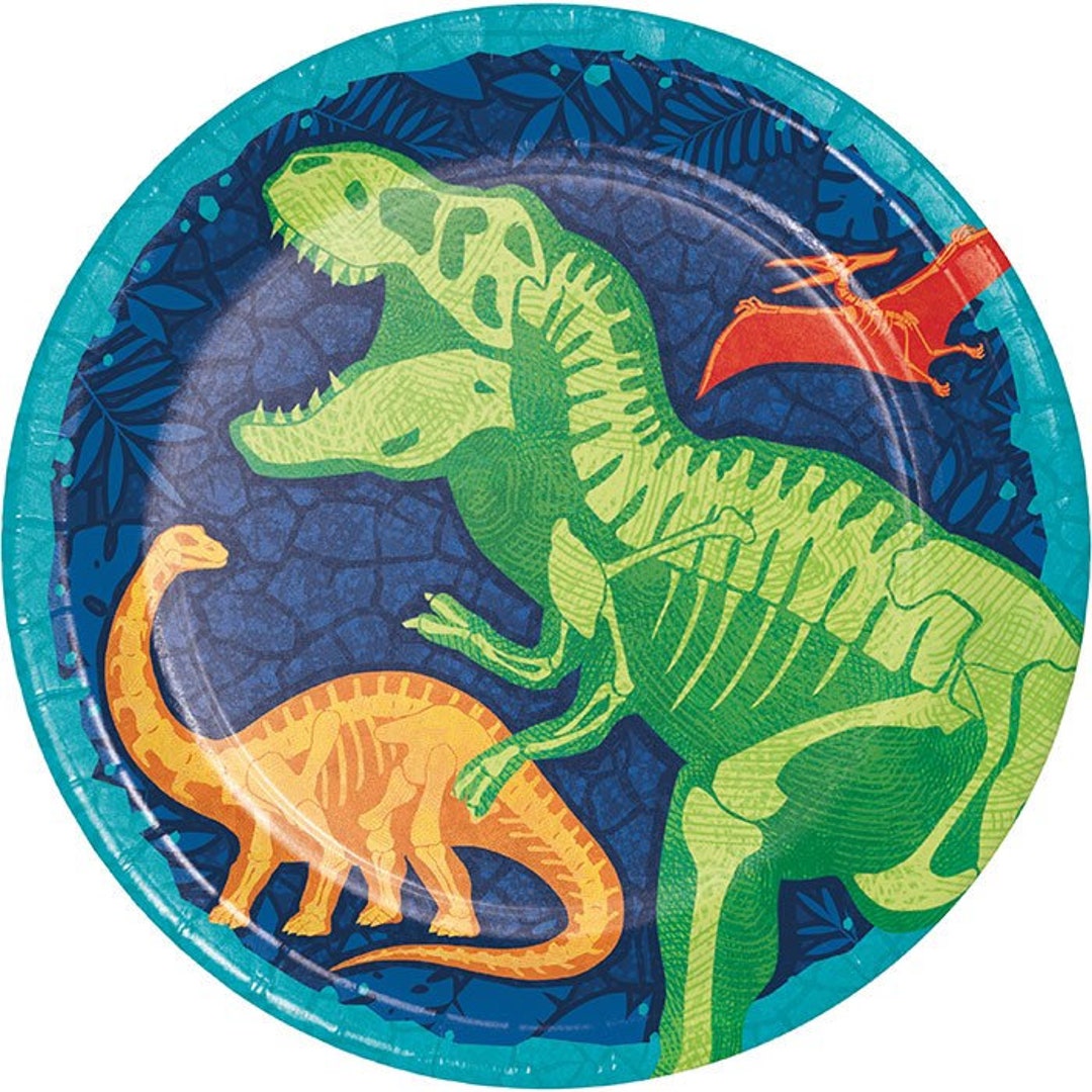 Dino Dig 9” Dinner Plates, Set of 8, Dinosaur Plates - Etsy