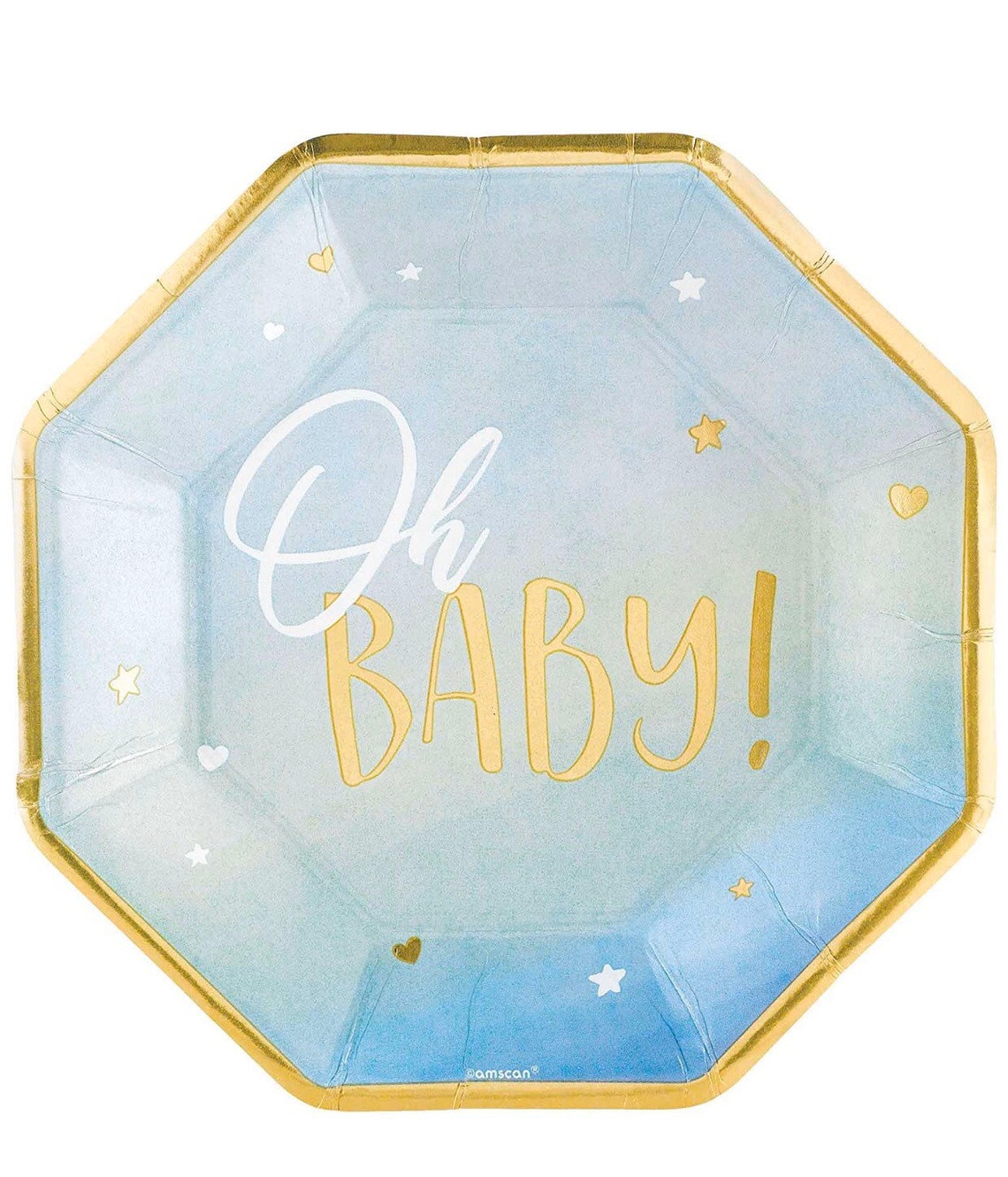 Oh Baby Baby Shower Blue Dinner Plates Set of 8 Gender | Etsy