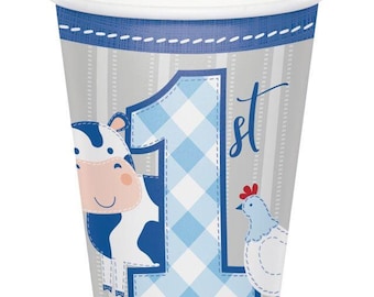 FARM PARTY CUPS Farm Cups Farm Animal Cups Farm First - Etsy