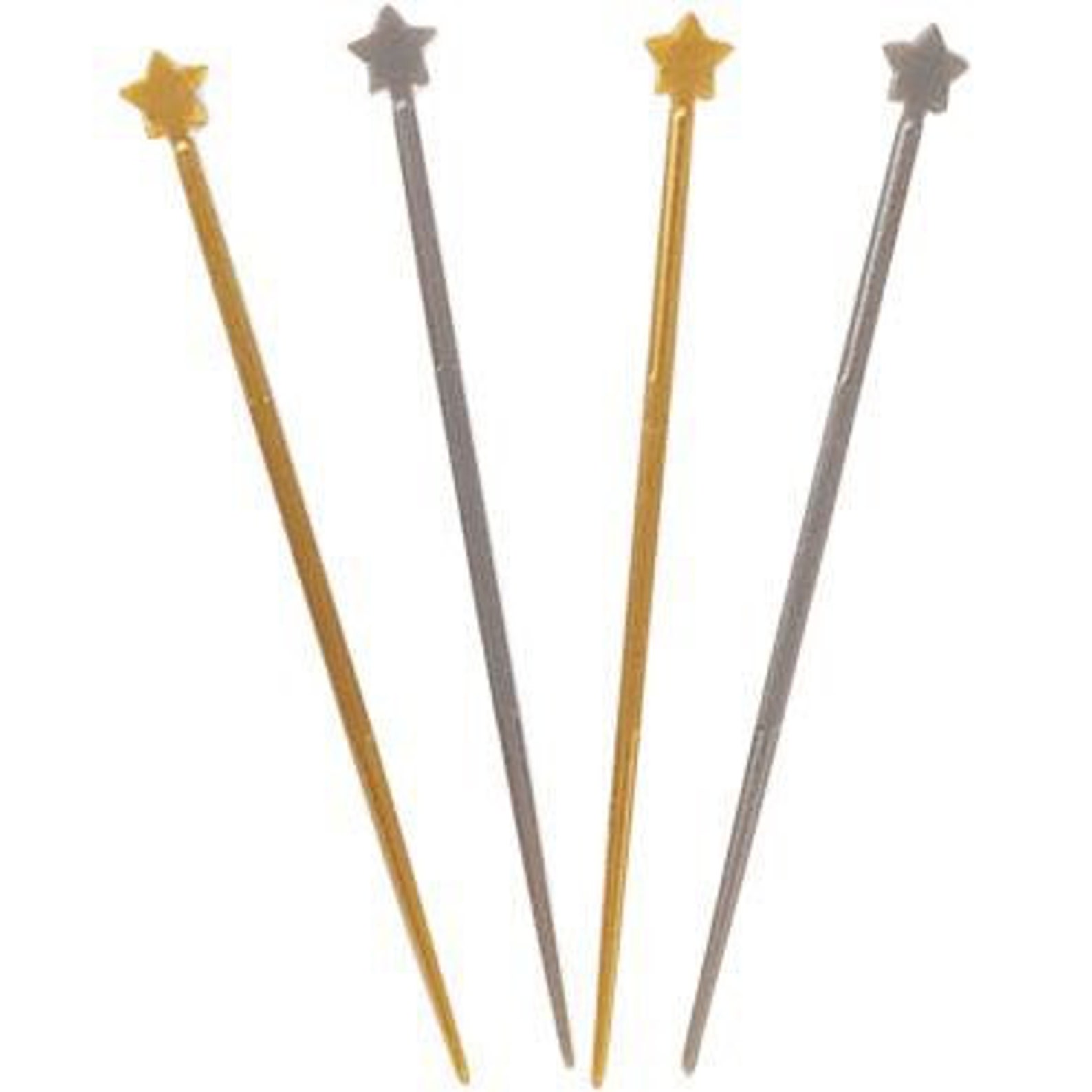 Gold and Silver Plastic Star Picks. Set of 200, Twinkle Twinkle Little ...
