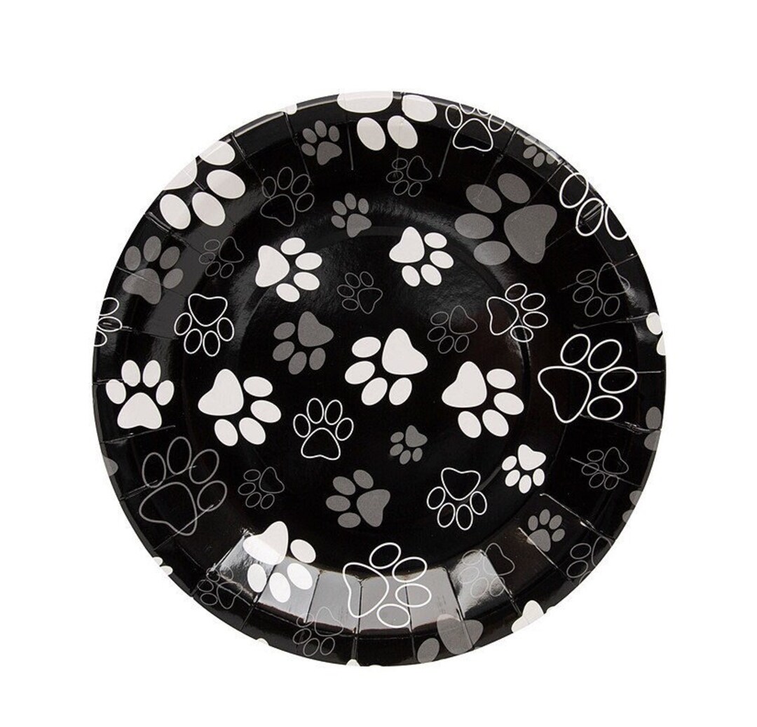 Paw Print Shaped Dinner Paper Plates, Dog or Cat Party Plates, Dog ...