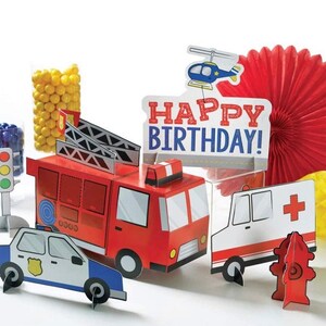 Centerpiece Table Decorating Kit, First Responders Theme, 6 Piece Set ...