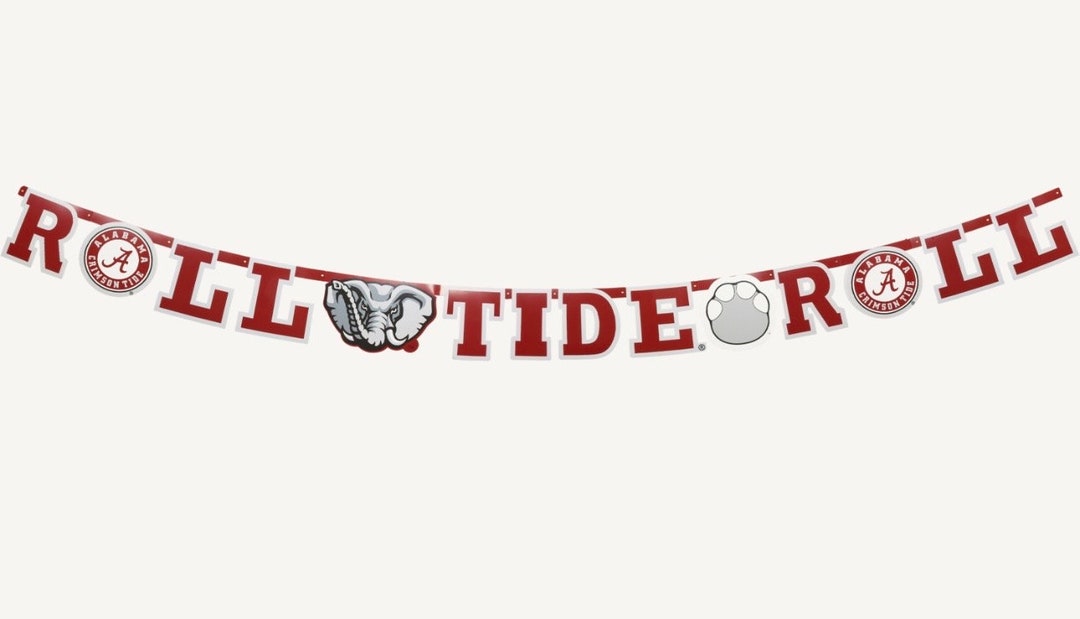 Alabama Roll Tide Banner, 9.5 Feet Long, Big Al Banner, Football Party ...