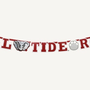 Alabama Roll Tide Banner, 9.5 Feet Long, Big Al Banner, Football Party ...