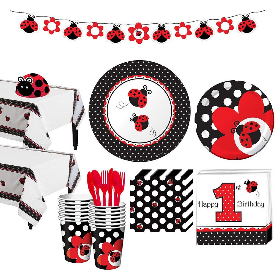 Ladybug 10 Dinner Plates Set of 8 Ladybug Party Ladybug - Etsy