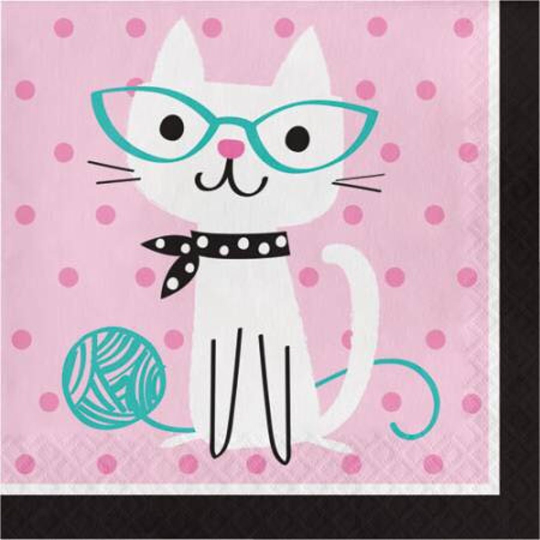 Cat Luncheon Napkins, Cat Party, Kitten Party, Set of 16 Napkins - Etsy