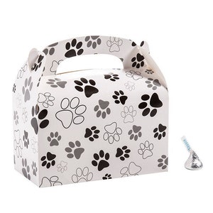 Paw Print Treat Box, Set of 12, Paw Print Gift Box, Dog or Cat Party ...