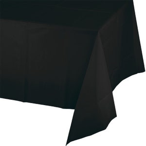 Black Plastic Table Cover, 54”x108” Rectangle - Etsy