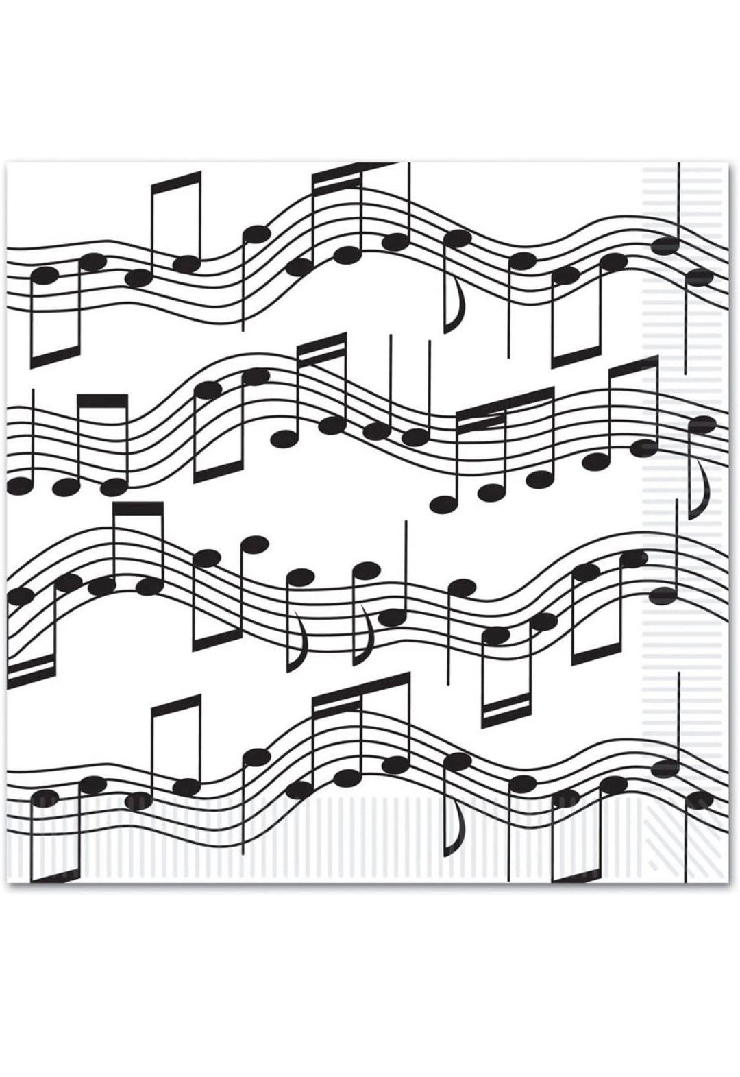 Music Notes Luncheon Napkins, Pack of 16, Band Party, Music Birthday, 6 ...