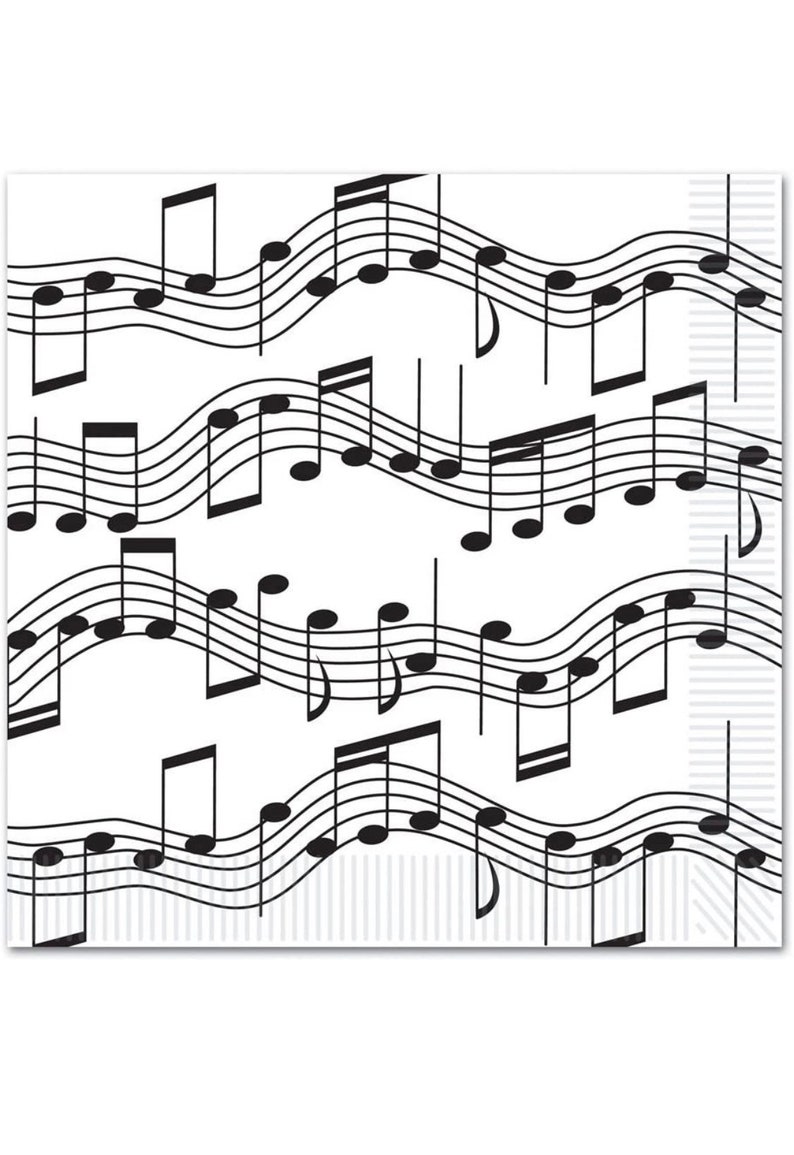 Music Notes Luncheon Napkins Pack of 16 Band Party Music - Etsy