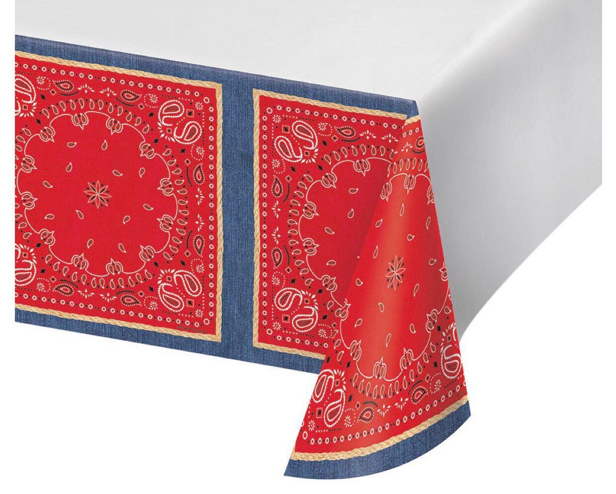 Bandana and Denim Print Plastic Tablecover Measures 54 | Etsy