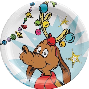 Grinch max Dessert 7 Plates, Set of 8, Dr. Seuss Grinch Party, Merry ...