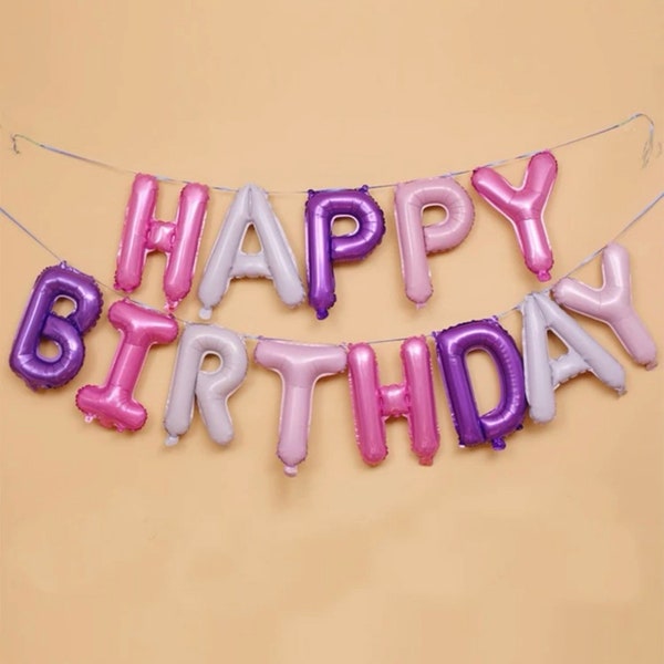 Pink and Purple Birthday Banner - Etsy