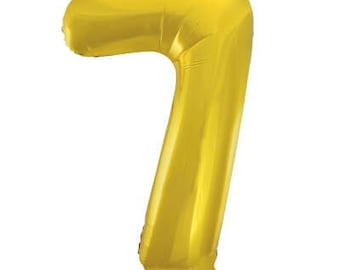 Gold Number 7 Balloon - Etsy