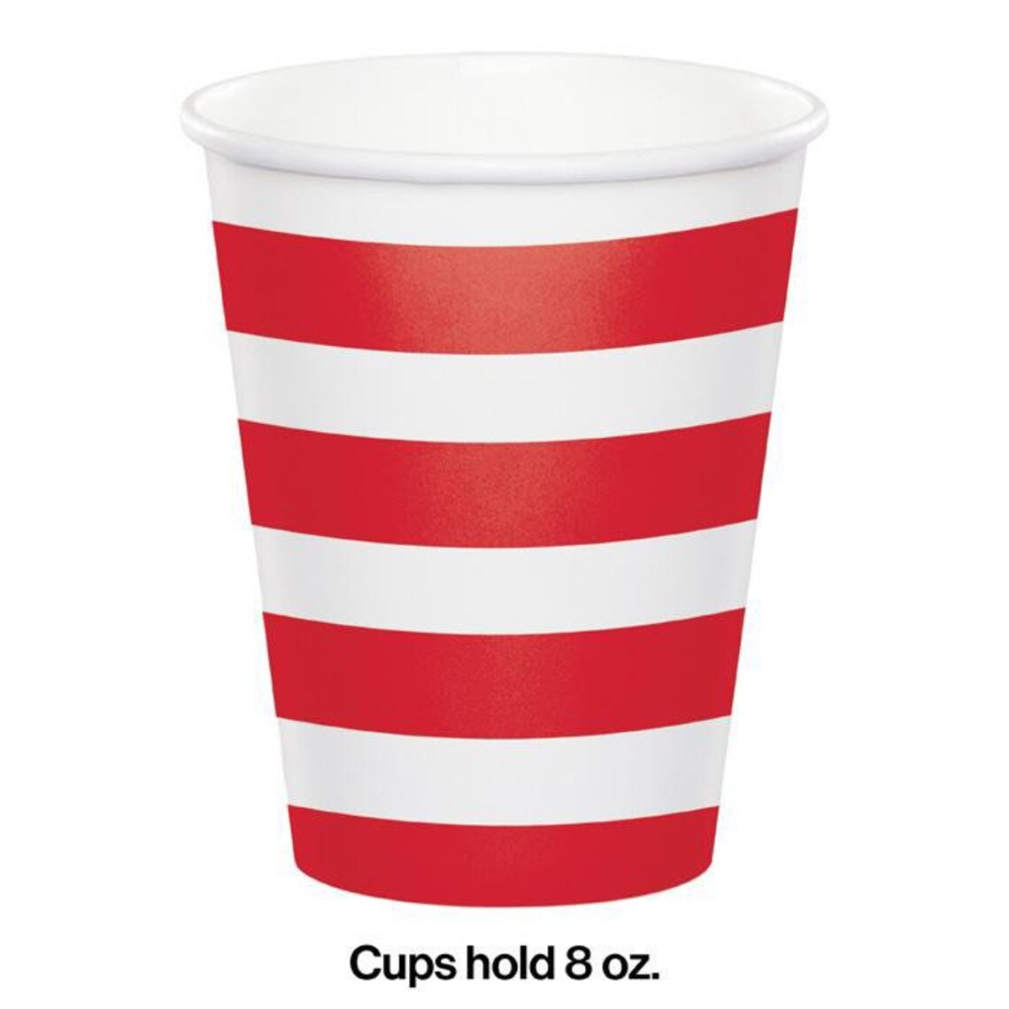 Dots and Stripes Classic Red 8oz Cup 8 Count Res Stripe Cup - Etsy