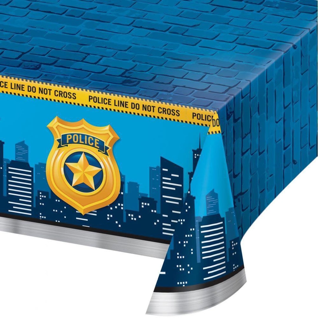 Police Party Table Cover, 54” X 102”, Policeman Table Cover, Police ...