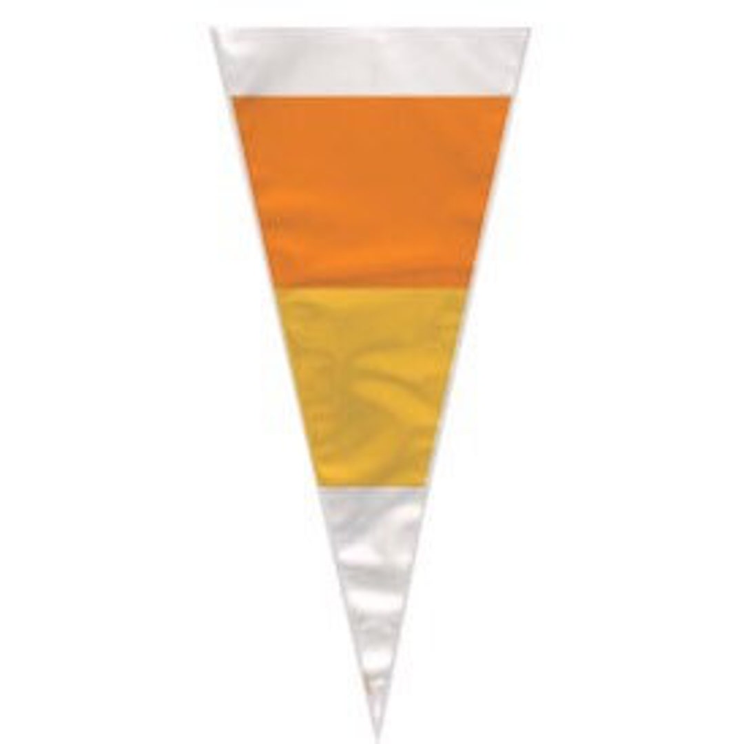 Candy Corn Cone-shaped Plastic Treat Bags With Twist Ties, Set of 20 ...