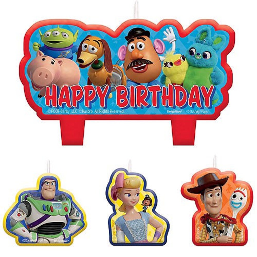 Toy Story 4 Candles 4ct Wax Candles, Toy Story Birthday Party - Etsy