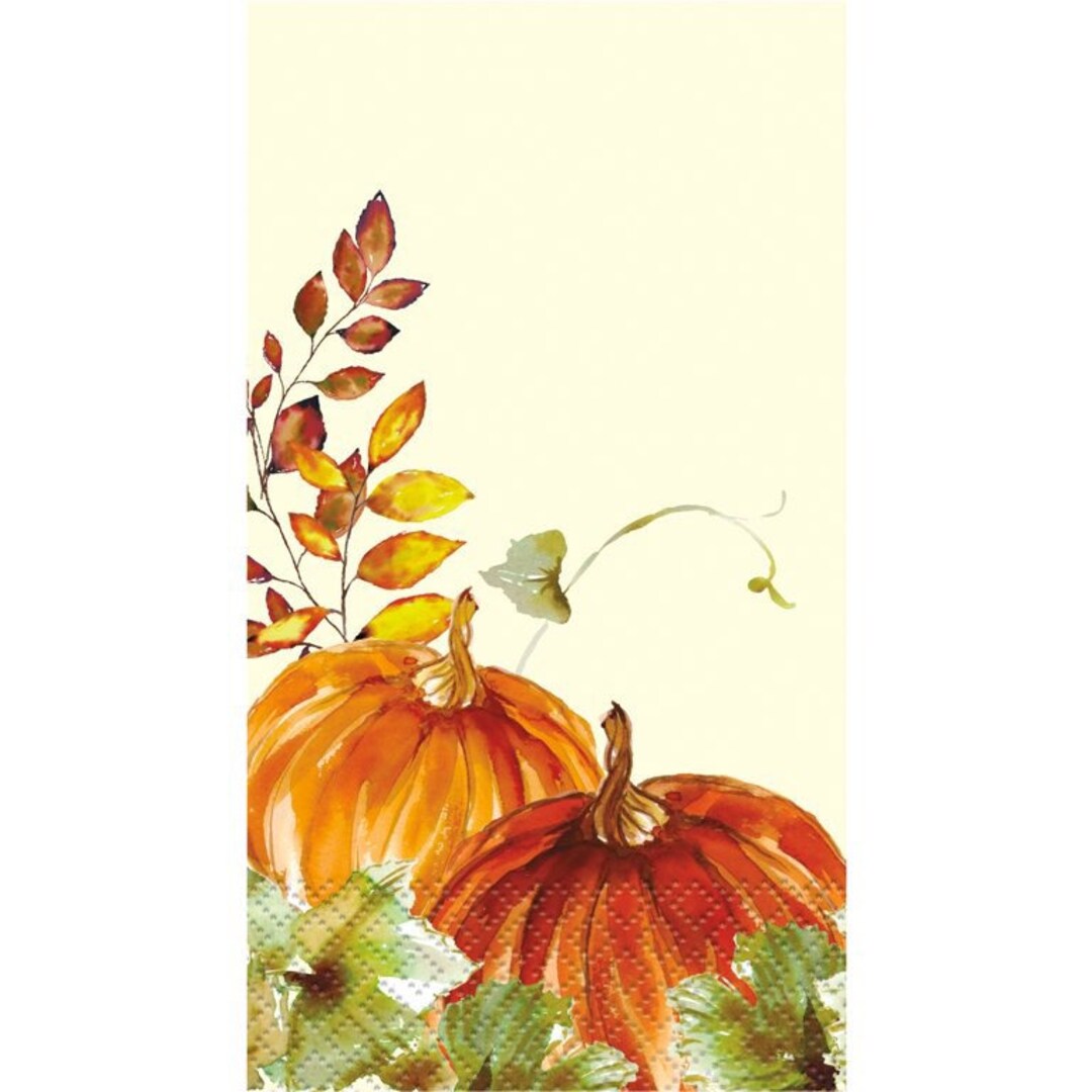 Watercolor Pumpkin Fall Guest Napkins, Harvest Napkins, Fall Party ...