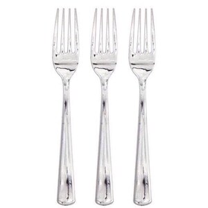 Set of 12 Silver Metallic Party Forks, Perfect for Weddings, Bridal ...