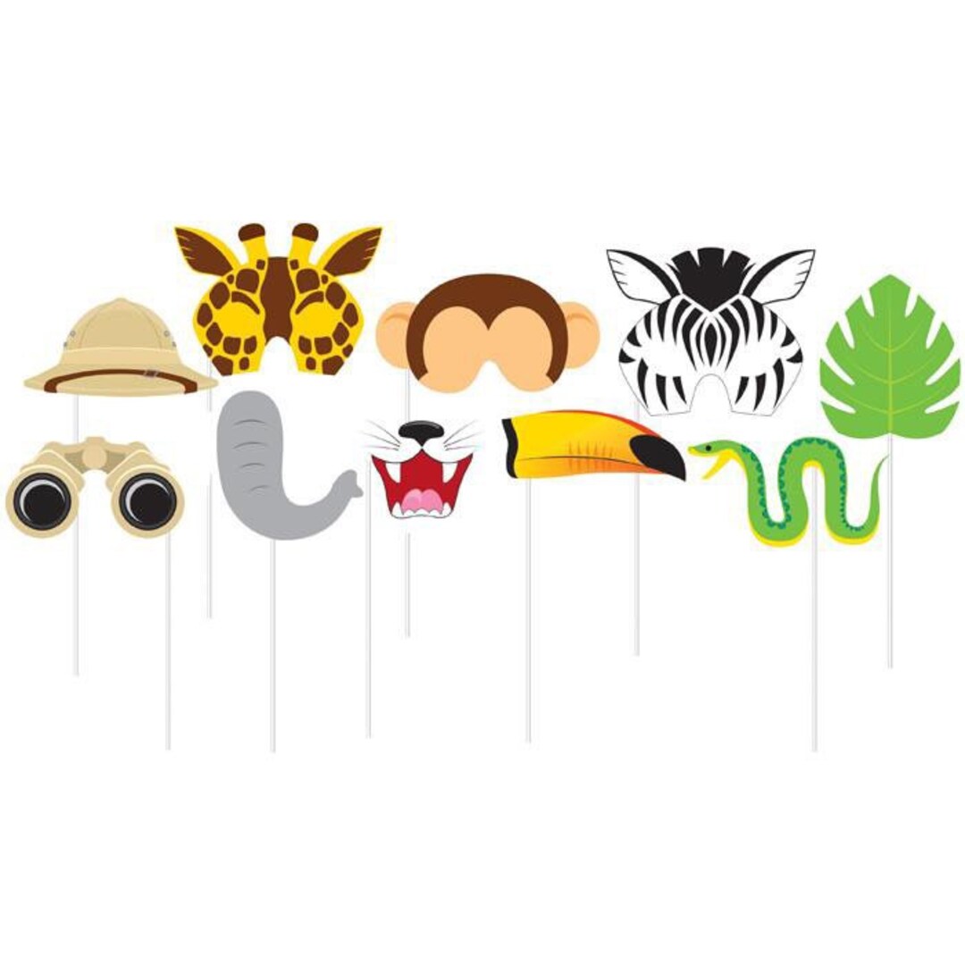 Jungle Safari Photo Props, Set of 10, Jungle Party - Etsy