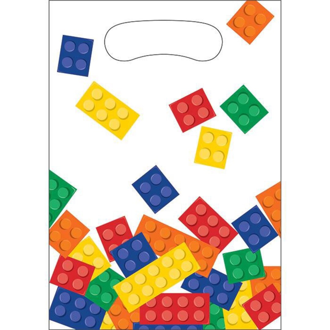 Block Party Plastic Loot Bags, Set of 8, Block Party - Etsy
