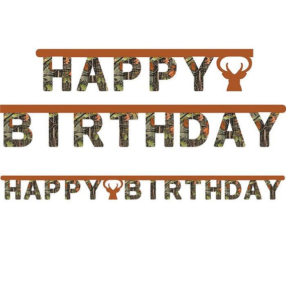 Hunting Camo Birthday Party Banner Measures 8.5 Feet Hunting - Etsy