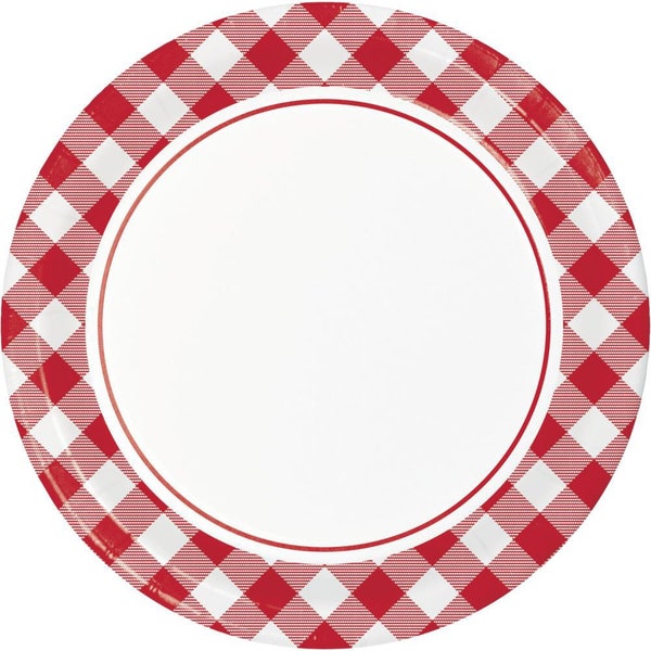 Gingham Plates - Etsy