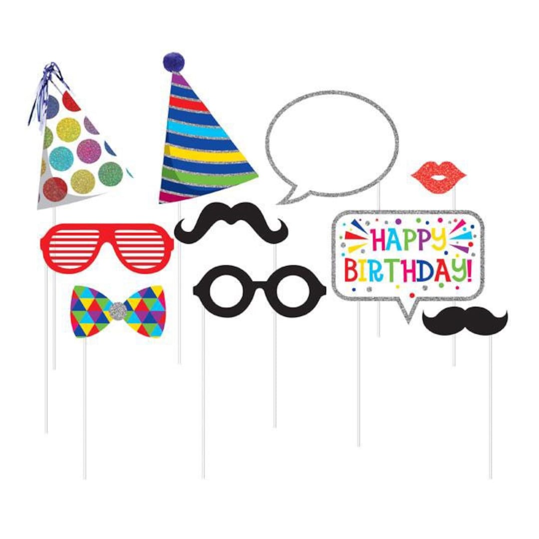 Birthday Party Photo Props, Birthday Photo Props, Set of 10 - Etsy
