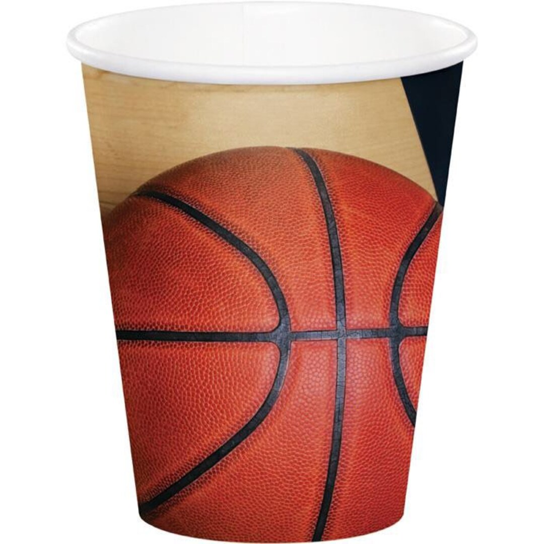 Sports Fanatic Basketball 9 Oz. Cups, Set of 8, Basketball Birthday ...