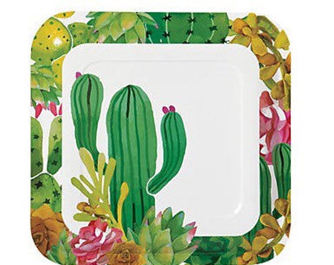 Cactus 9 Dinner Plates Set of 8 Southwest Party Decor - Etsy