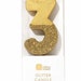 Gold Glitter Dipped 3 Candle Birthday Candle - Etsy