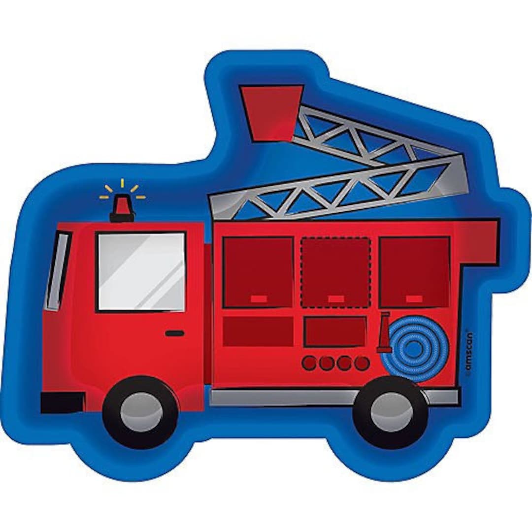 First Responders Firetruck Shaped Dessert Plates, Set of 8 - Etsy