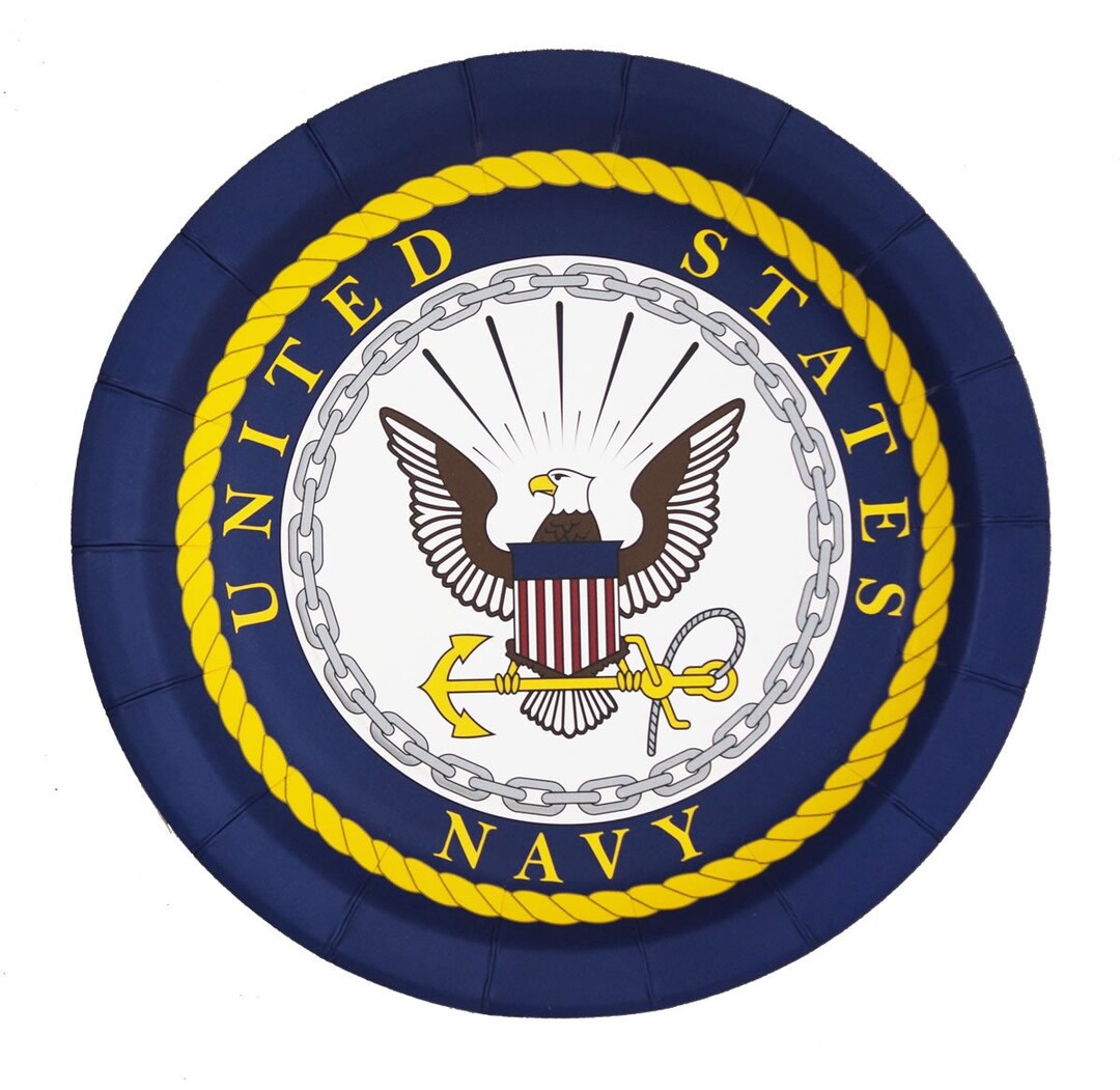 U.S. Navy Paper Dinner Plates, Set of 8, Military Party, Military ...