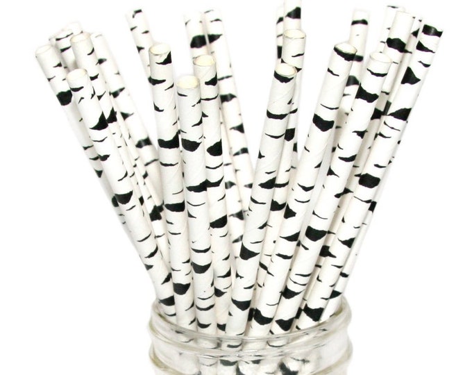 Birch Tree Print Straws, Available in Sets of 12 or 25, Lumberjack ...