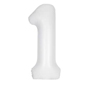 Matte White Number 1 Shaped Foil Balloon 34, Packaged - Etsy