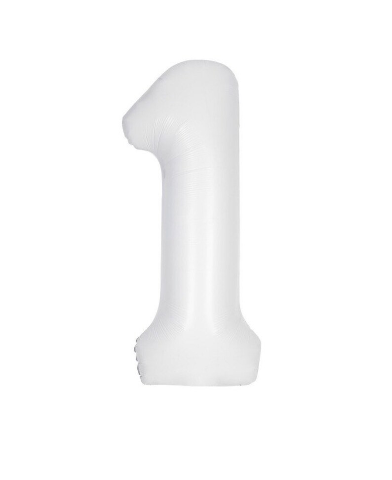 Matte White Number 1 Shaped Foil Balloon 34 Packaged - Etsy