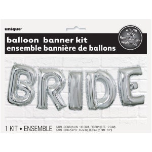 BRIDE Silver Balloon Banner, Wedding Balloons, Engagement Party - Etsy