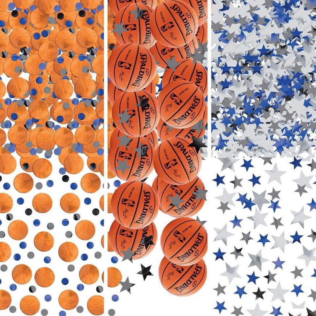 Basketball Confetti, 1.2 Oz Pack, Basketball Party, Basketball Themed ...