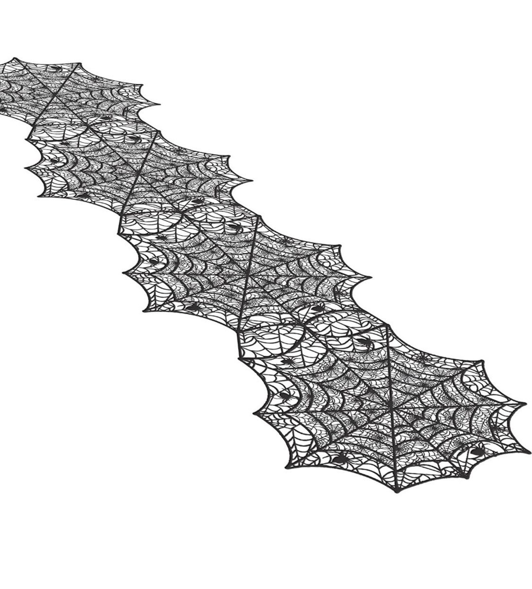 Black Vinyl Spider Web Table Runner - 54" X 13", Spider Birthday Party ...