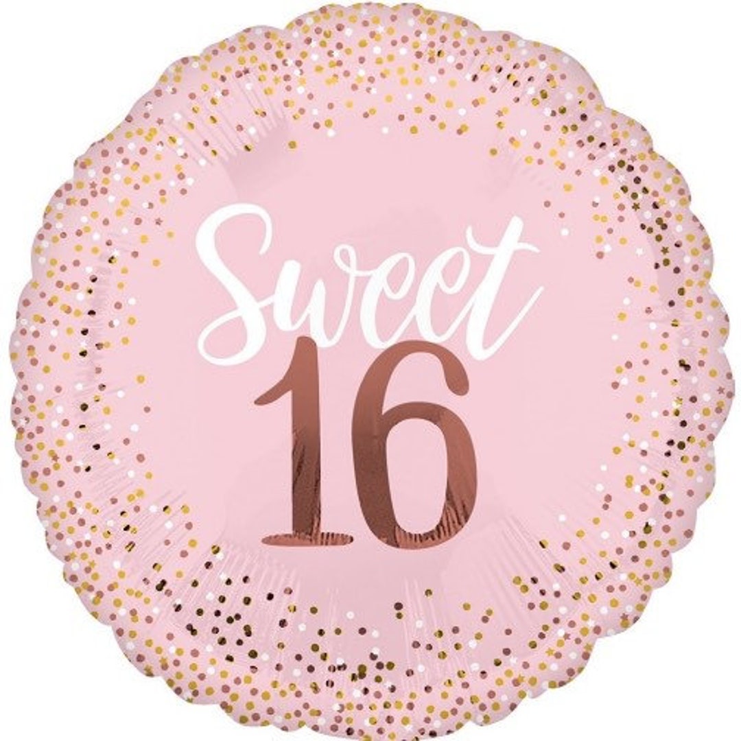 Sweet 16 28” Pink and Rose Gold Balloon, Sweet Sixteen Party Decor - Etsy