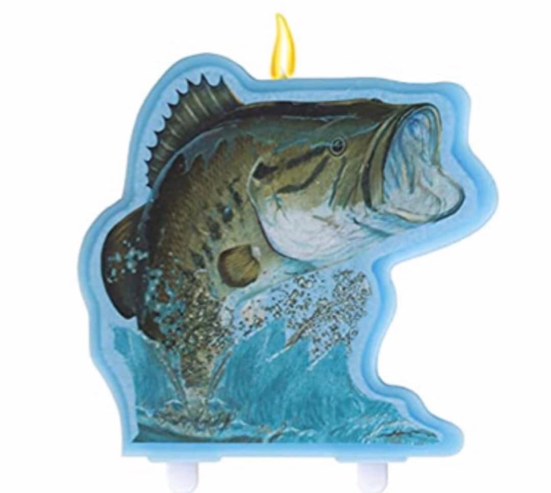Bass Fish Candle, Fishing Party, Fish Birthday, Gone Fishing Retirement ...