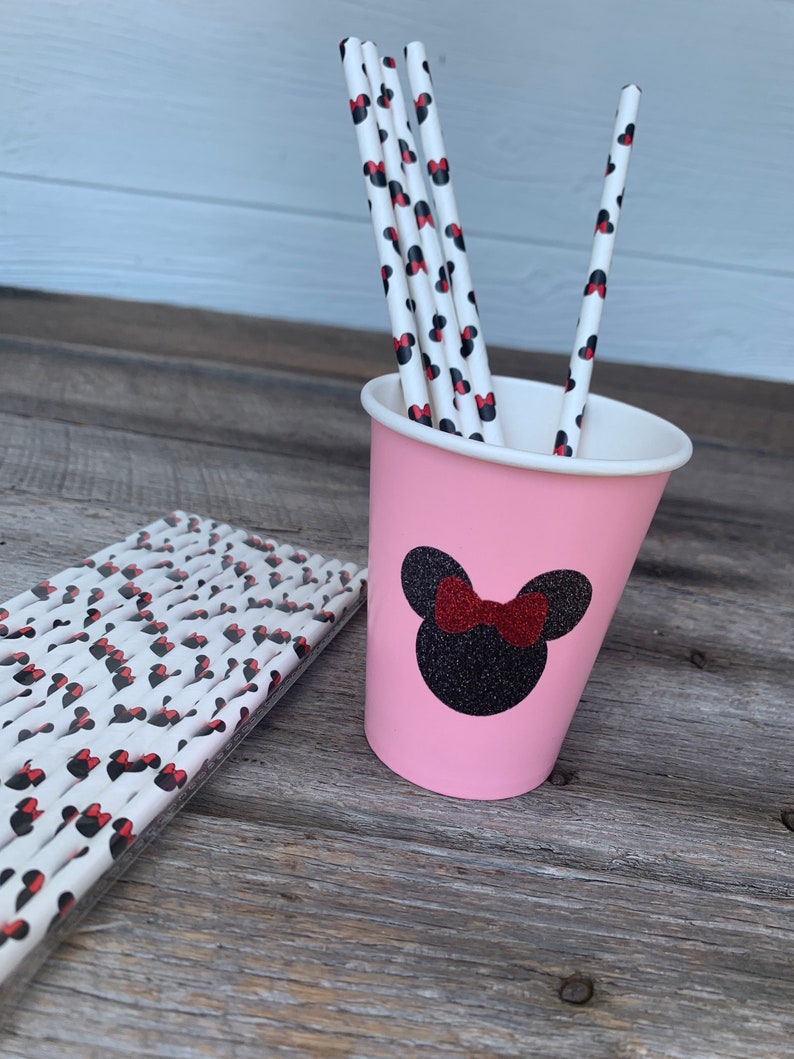 Minnie Mouse Inspired Straws, Available in Sets of 12, Minnie Birthday ...