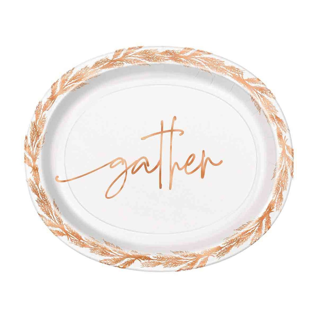 Elegant Thanksgiving 12” Oval Dinner Plates, Harvest Plates, Fall Party ...