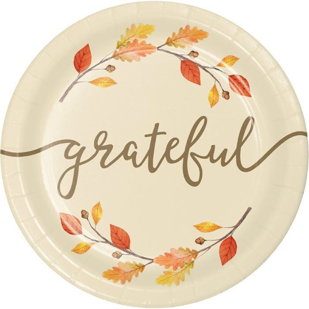 Grateful Dessert Plates Fall Party Autumn Tablescape - Etsy