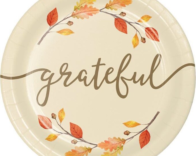 Grateful Dessert Plates, Fall Party, Autumn Tablescape, Thanksgiving ...