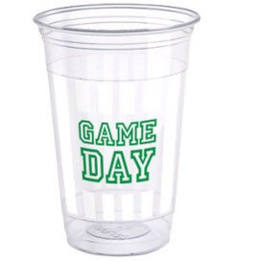 Football Game Day Plastic Cups, Set of 8 - 16 Oz. Cups, Football Party ...