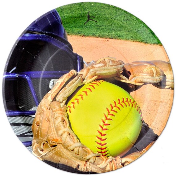 Fastpitch Softball Dinner Plates 8ct Softball Party Softball | Etsy