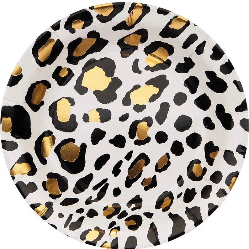 Leopard Print Foil Dessert Plates Set of 8 Jungle Baby - Etsy